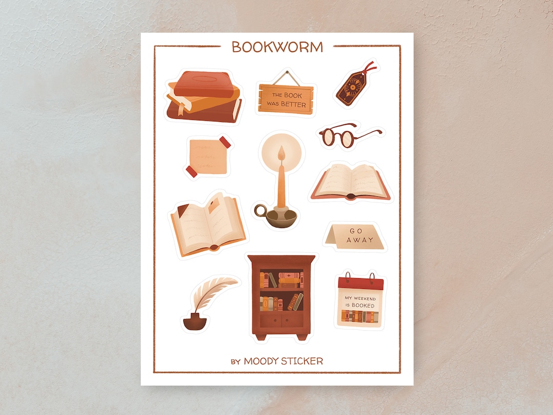 Printable Book Sticker Sheet Reading Book Lovers Goodnotes Stickers ...