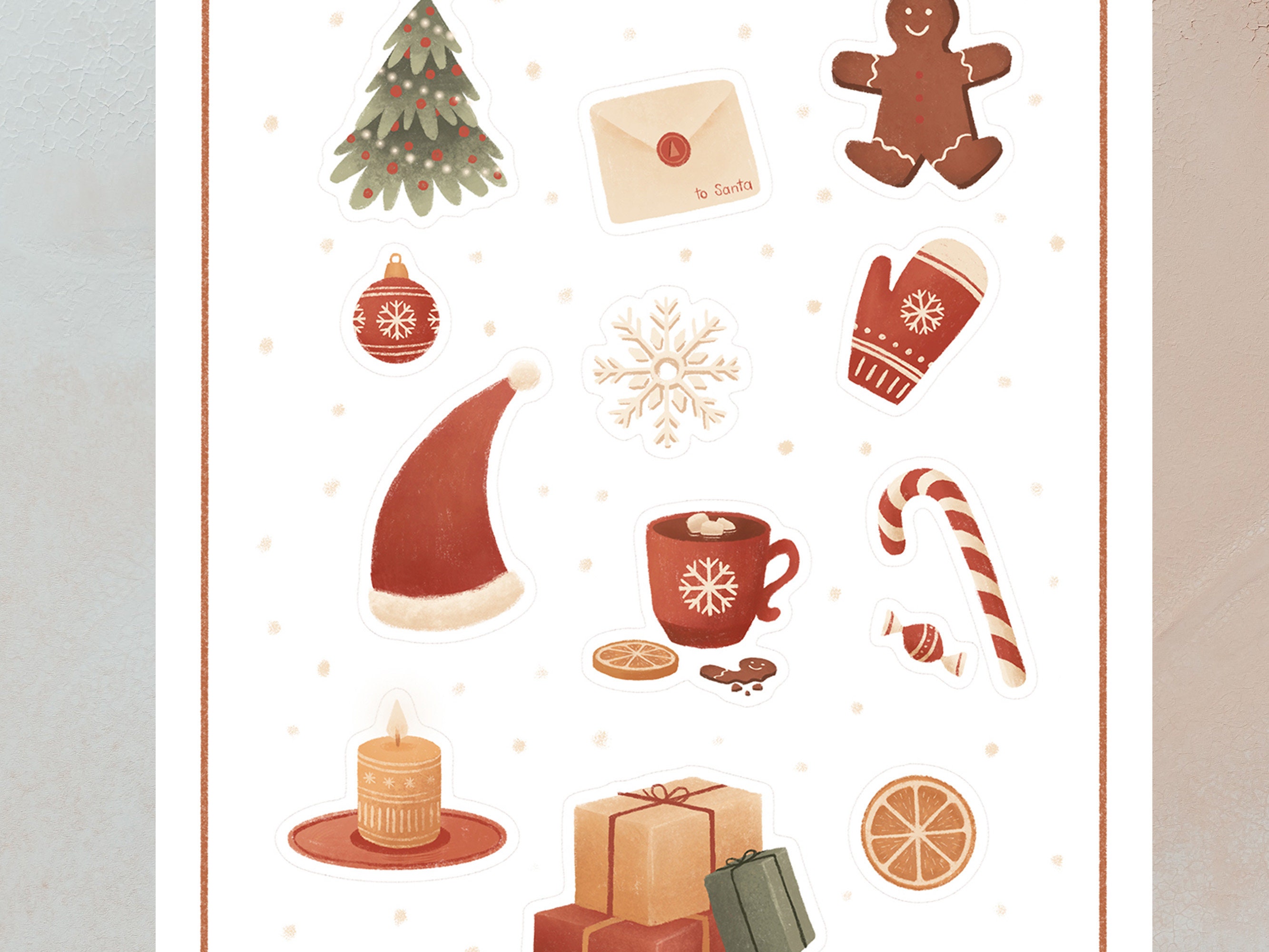 Printable Christmas Sticker Sheet Holidays Stickers - Etsy