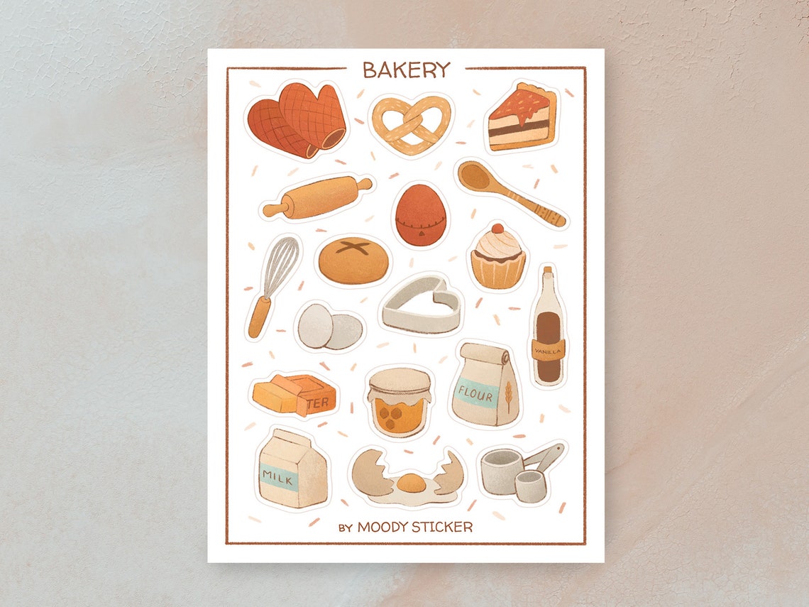 Printable Baking Sticker Sheet | Bakery Stickers | Goodnotes Stickers ...