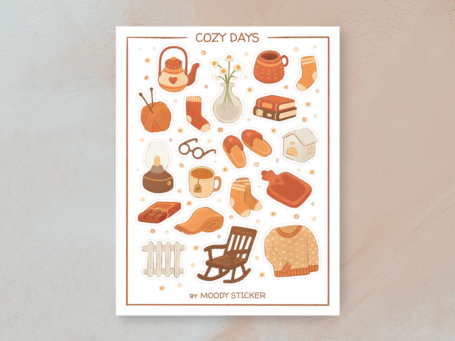 Printable Cozy Days Sticker Sheet | Cozy Hygge Stickers | Autumn ...