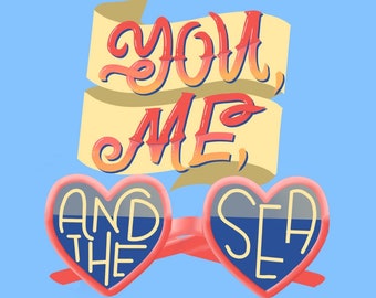 You Me and the Sea, PRINTABLE Art, Home Decor, Wedding Gift, Love Quote ...