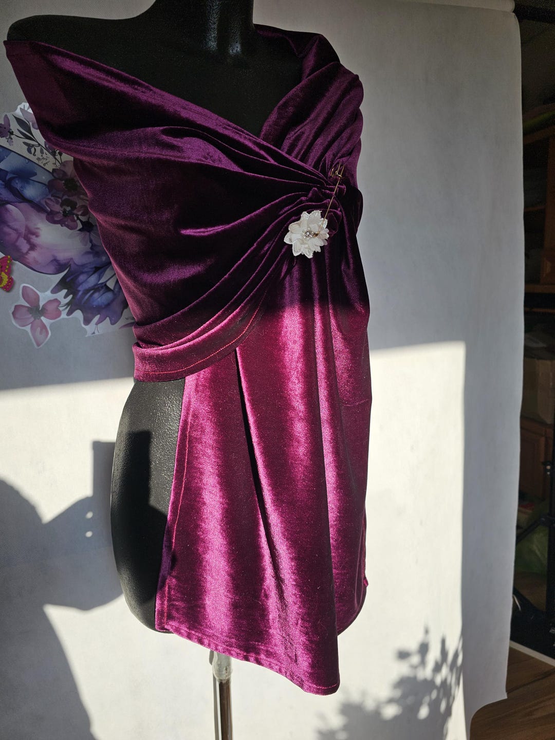 Elegant Velvet Evening Shawl, Wedding Shawl. as a Gift for a Bridesmaid ...