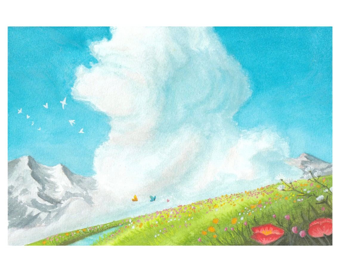 Howls' Moving Castle Flower Field Studio Ghibli Landscape - Etsy