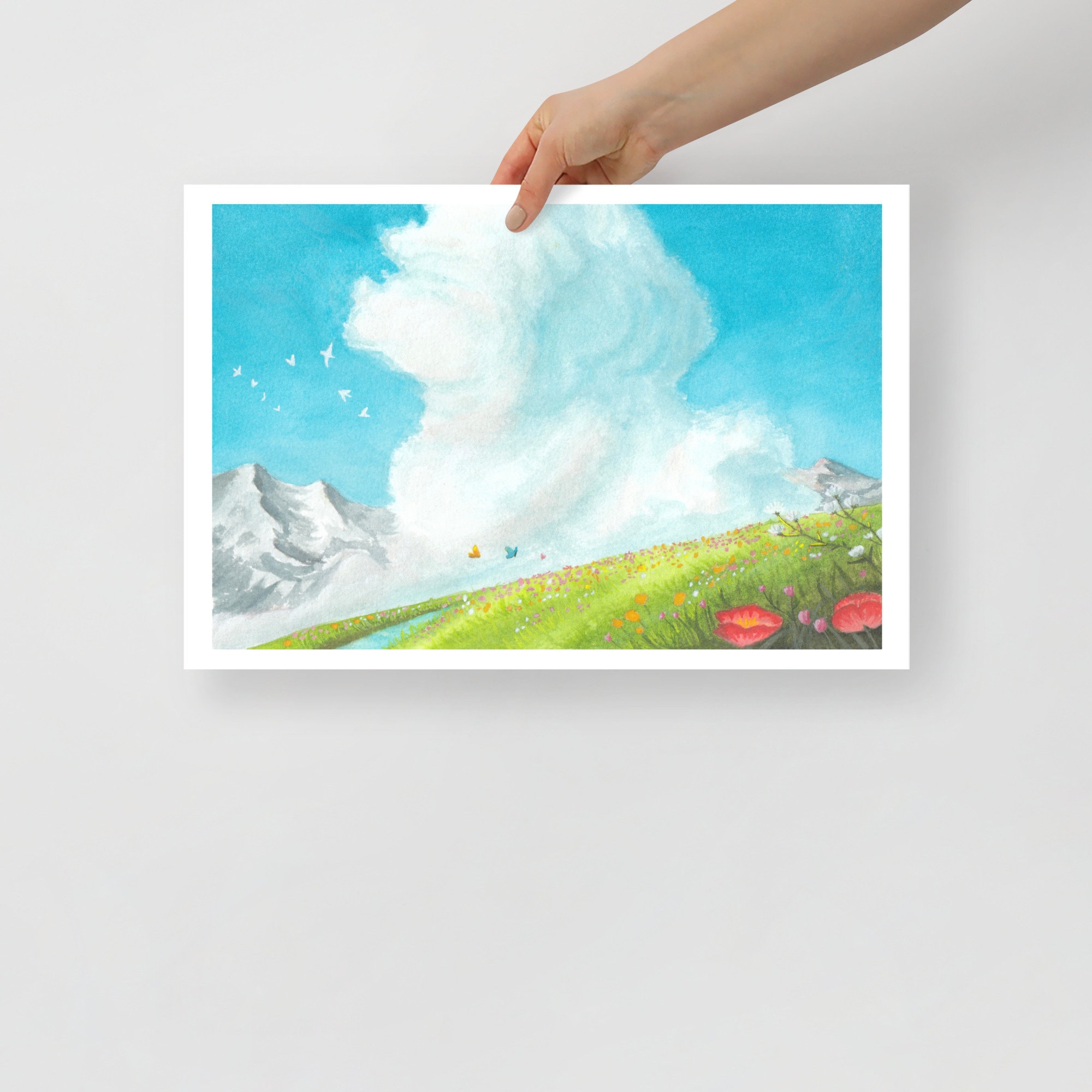 Howls' Moving Castle Flower Field Studio Ghibli Landscape Room Decor ...