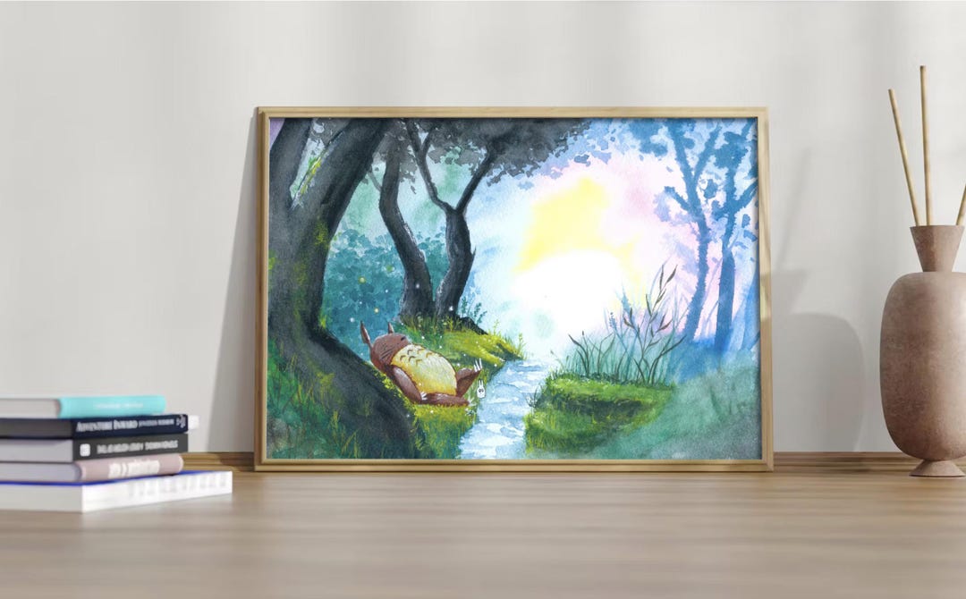 Studio Ghibli Totoro Painting Poster, Ghibli Art, Anime Painting ...