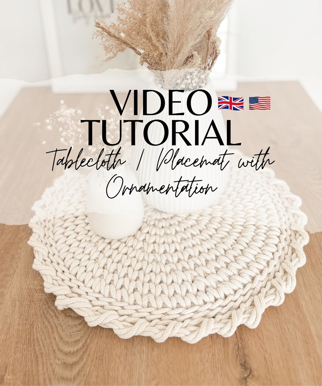 Video Tutorial ENGLISH Tablecloth / Placemat With Ornamentation DIY ...