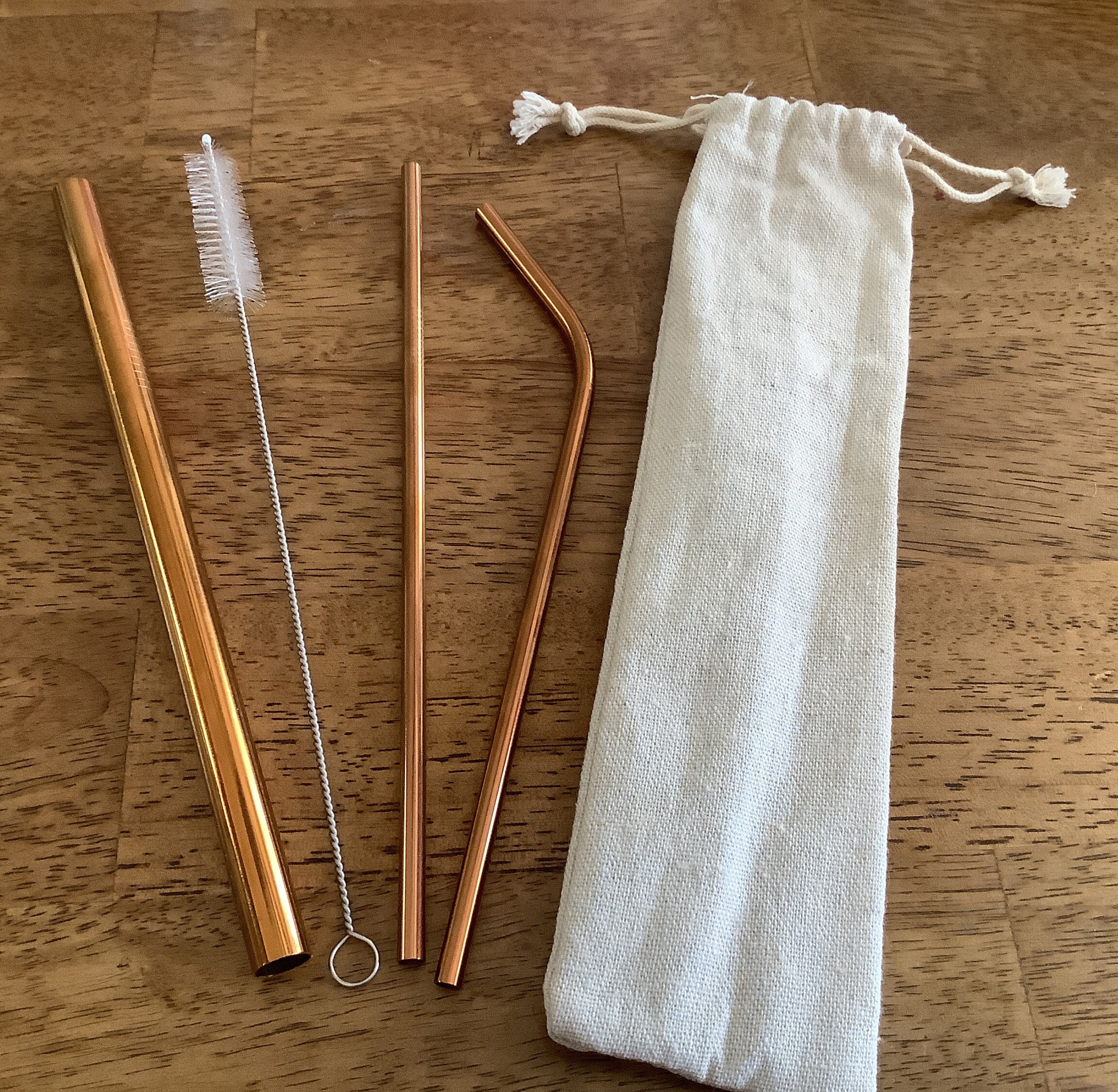 4 Piece Metal Straw Set - Etsy