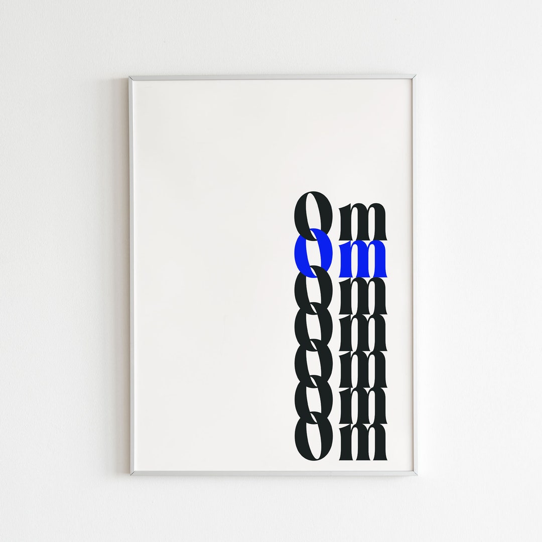 Om Art Print, Positive Art, Typography, Wall Decor, XS-XL Poster Sizes ...