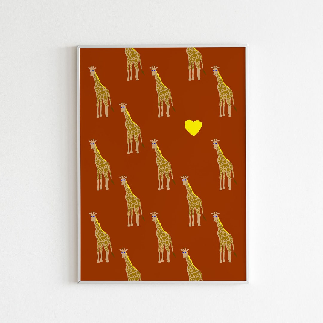 Giraffe Pattern Terracotta Art Print, Nursery Wall Decor, XS-XL Posters ...