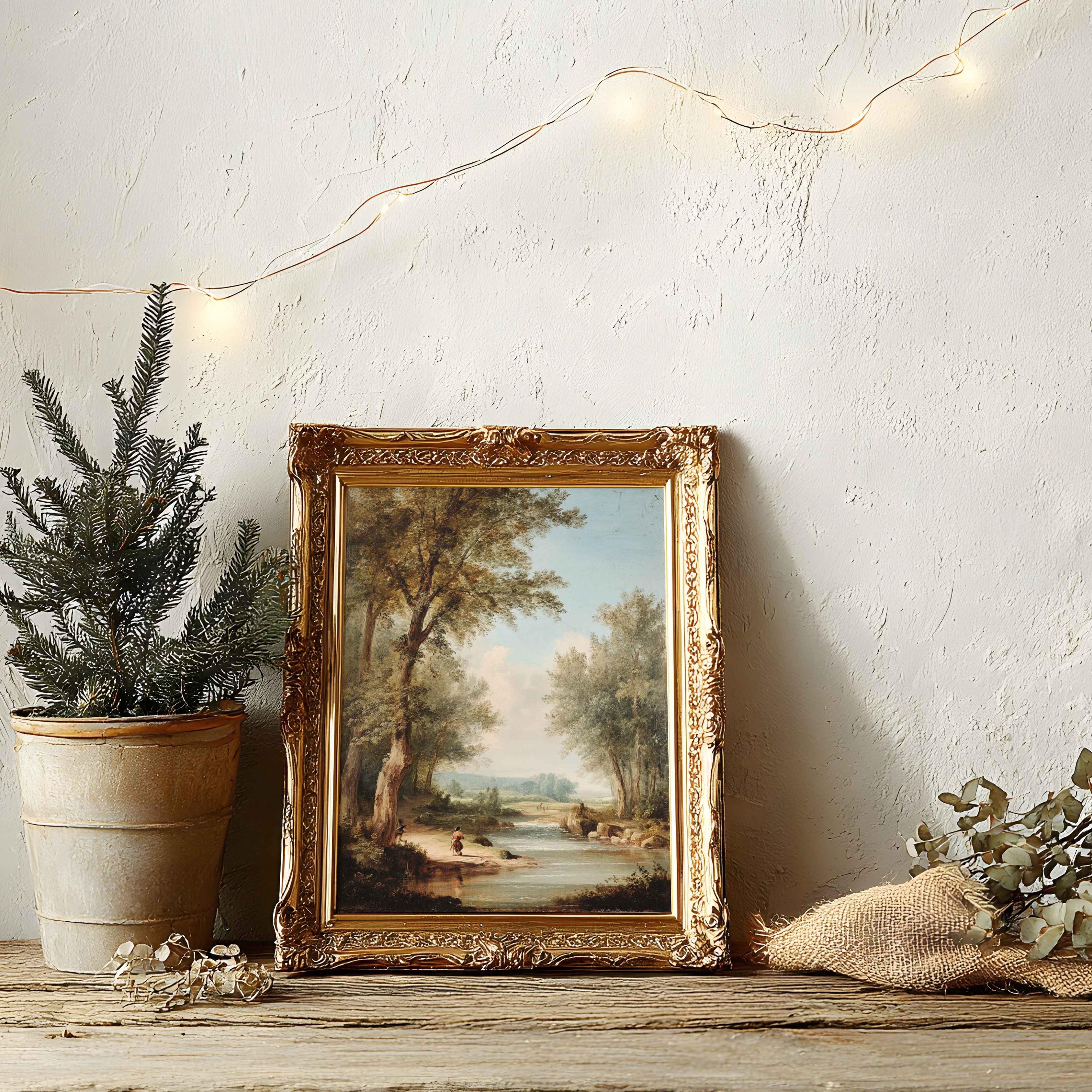 Rustic Gold Frame Mockup: Vintage Farmhouse Wall Art (PSD, JPG, PDF ...