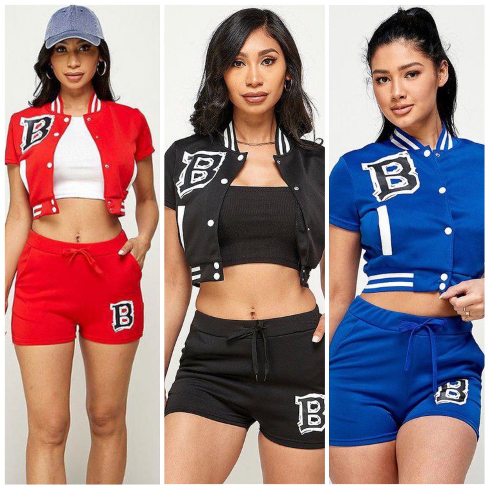 Womens Varsity Style Shorts Set - Etsy