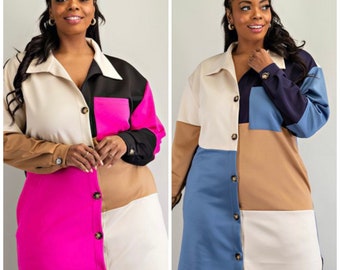 Color Block Jacket - Etsy