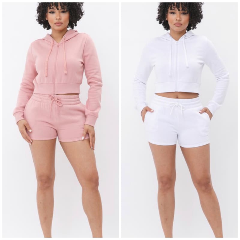 Crop Hoodie Short Set - Etsy