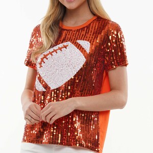 Game Day Sequin Shirt With Sequin Football - Etsy
