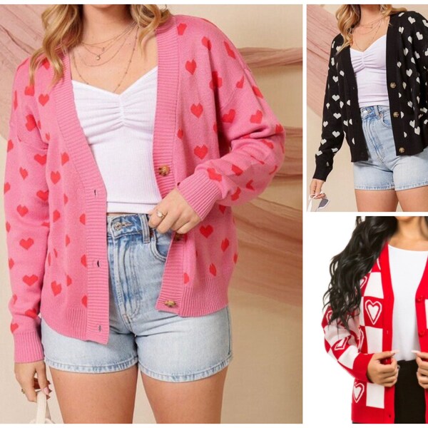 Heart Cardigan - Etsy