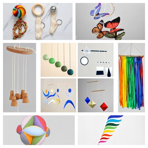 Set of 4x Montessori Tactile Mobile Montessori Bell and Ring - Etsy