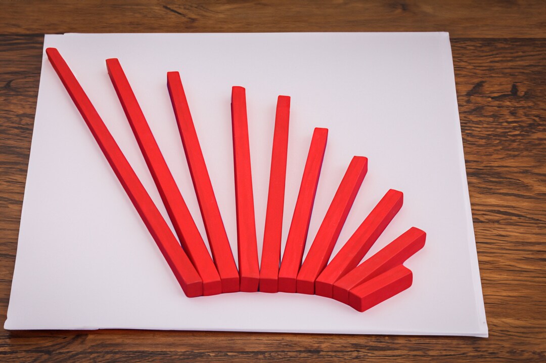 Montessori Red Rods, Montessori Wooden Red Long Sticks, Math Rod Toys ...