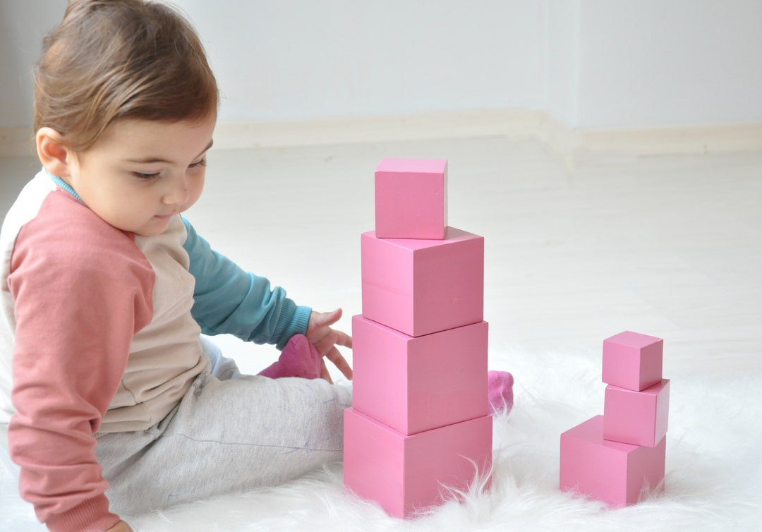 Montessori Pink Tower Eight Steps Montesori Pink Tower - Etsy