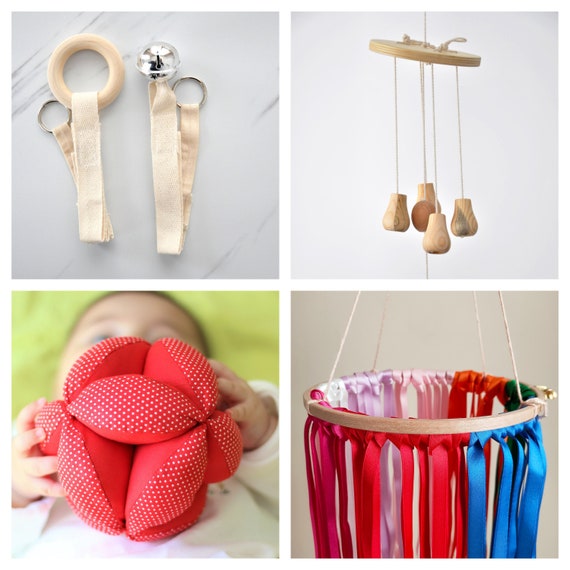 Set of 4x Montessori Tactile Mobile Montessori Bell and Ring | Etsy