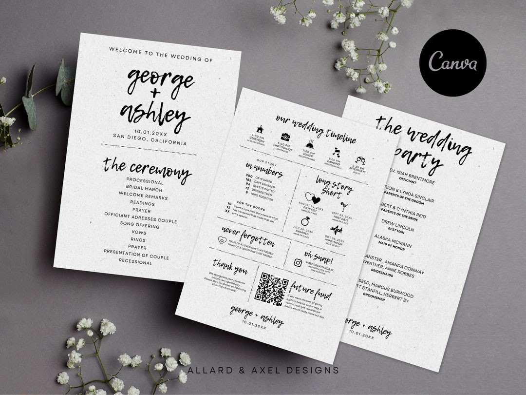 Infographic Wedding Program, Wedding Infographic, Fun Wedding Program ...