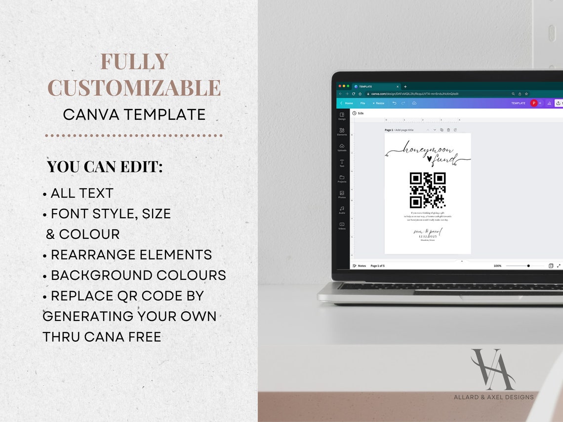 Honeymoon Fund Sign Wedding QR Code Future Fund Sign Venmo - Etsy