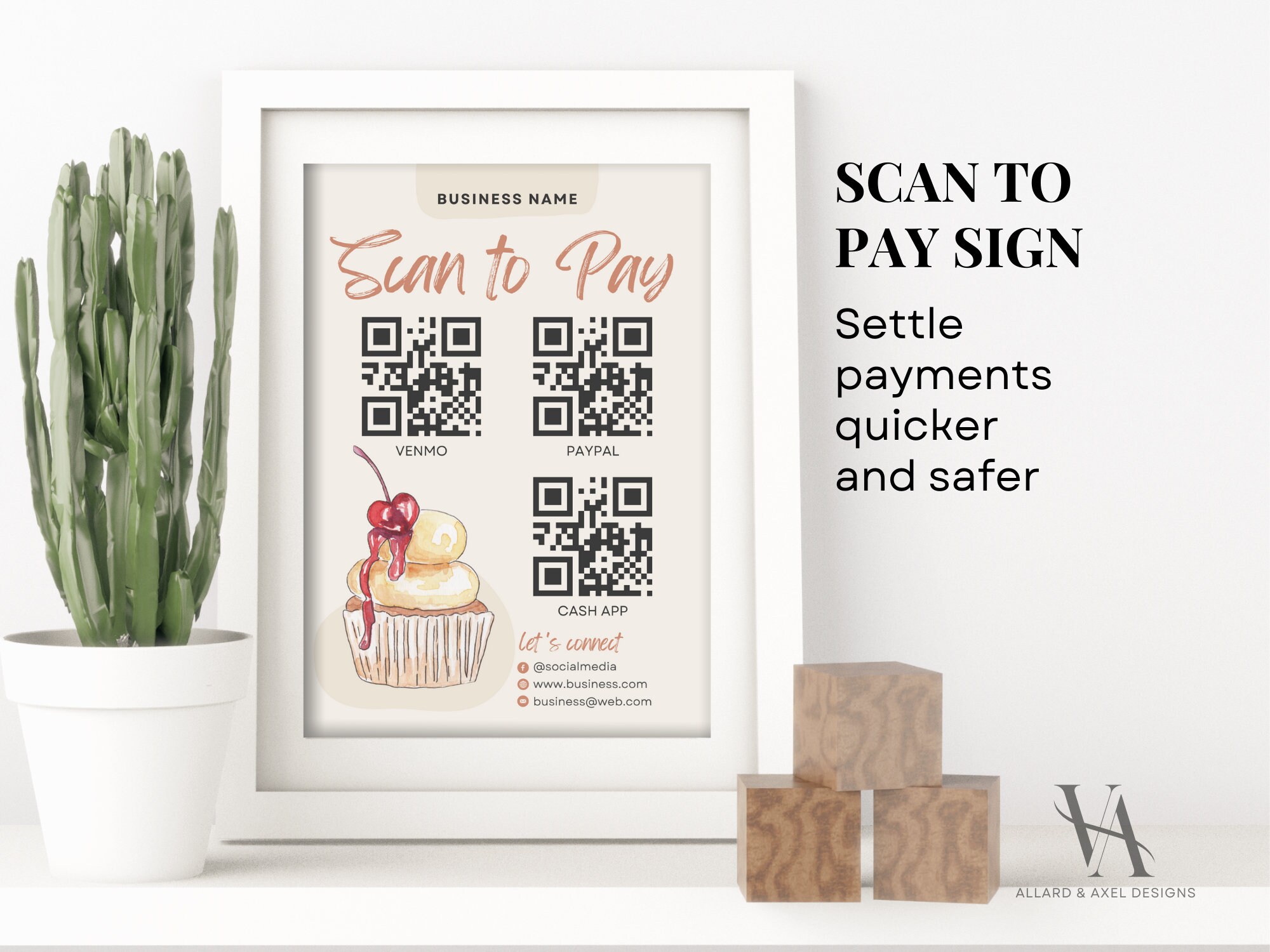Bakery Price List and Scan to Pay Sign, Canva Price List Template ...
