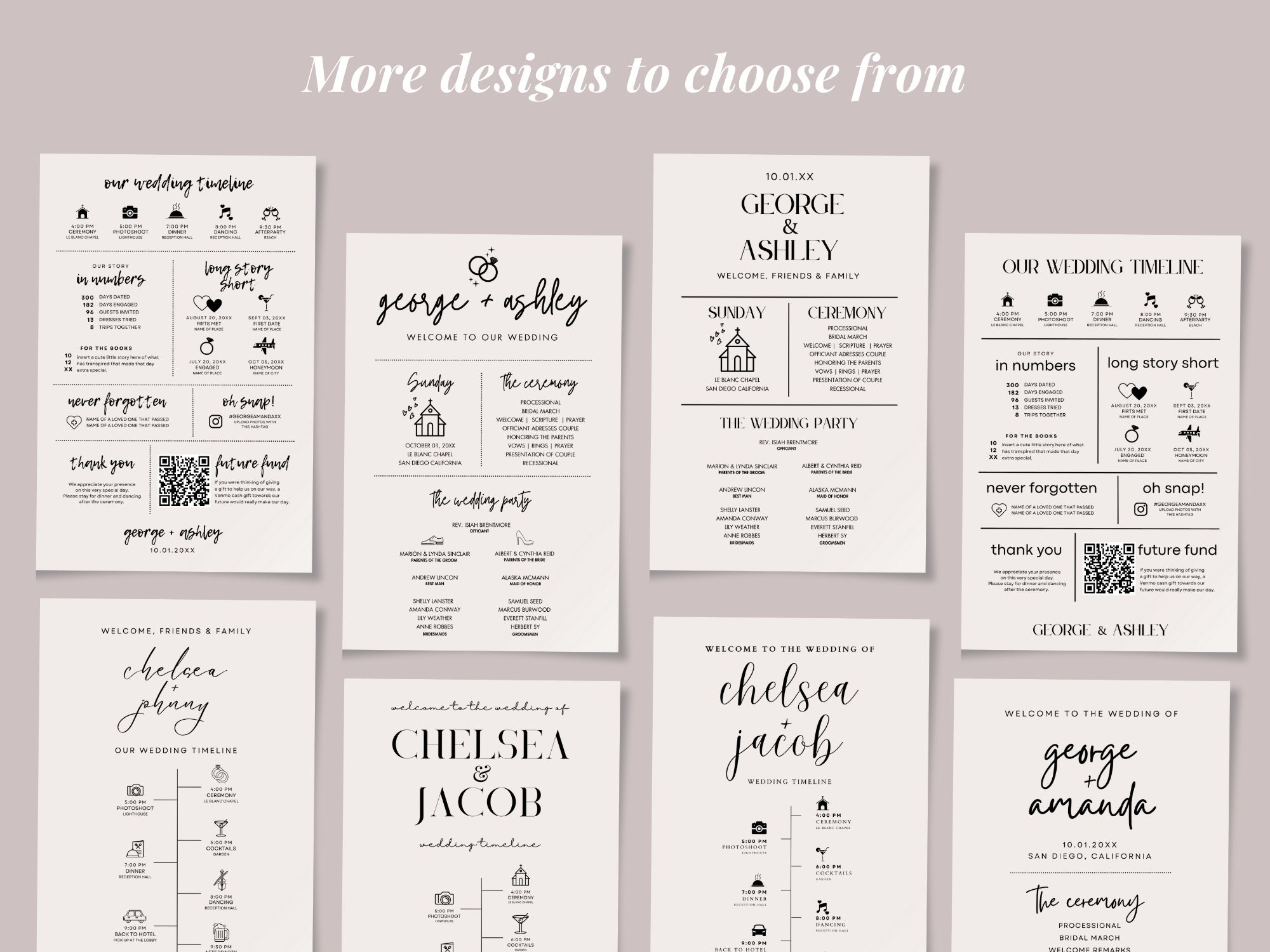 Infographic Wedding Program, Wedding Infographic, Fun Wedding Program ...