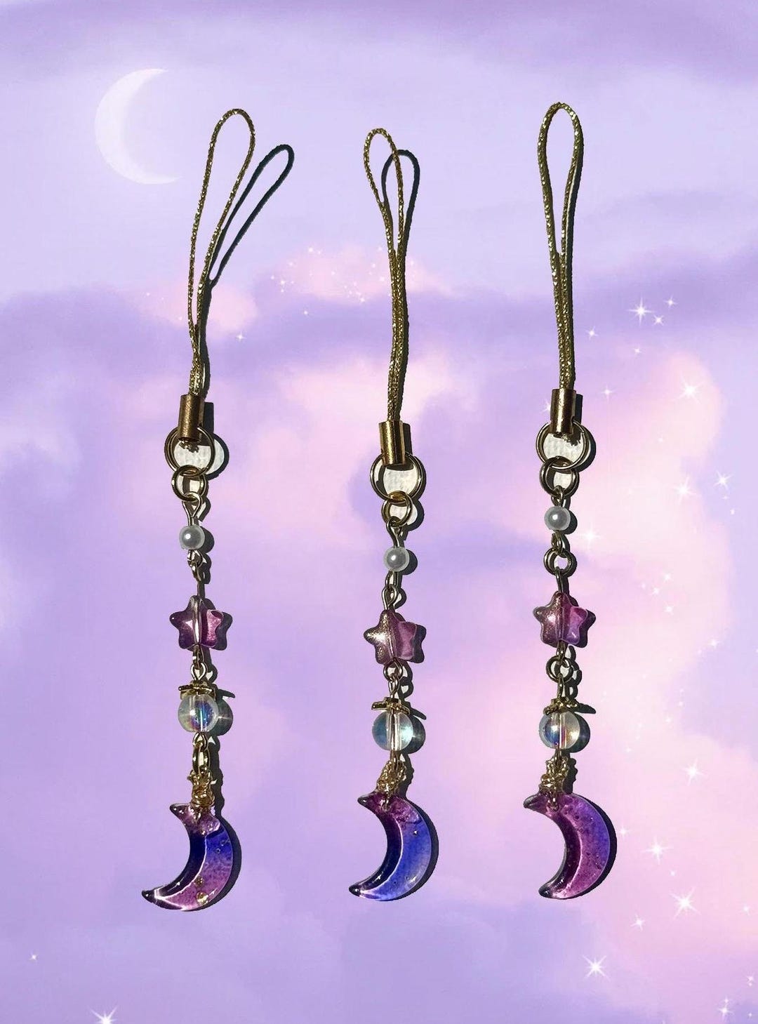Lilac Moon Keychain/phone Charm - Etsy