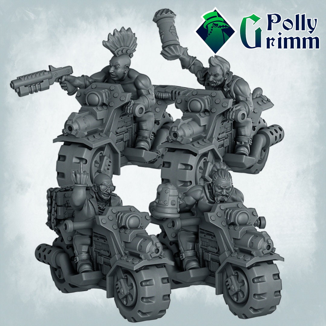 Modular Biker Set Galaxy Dwarves Gang Members by Poly Grimm Great for ...