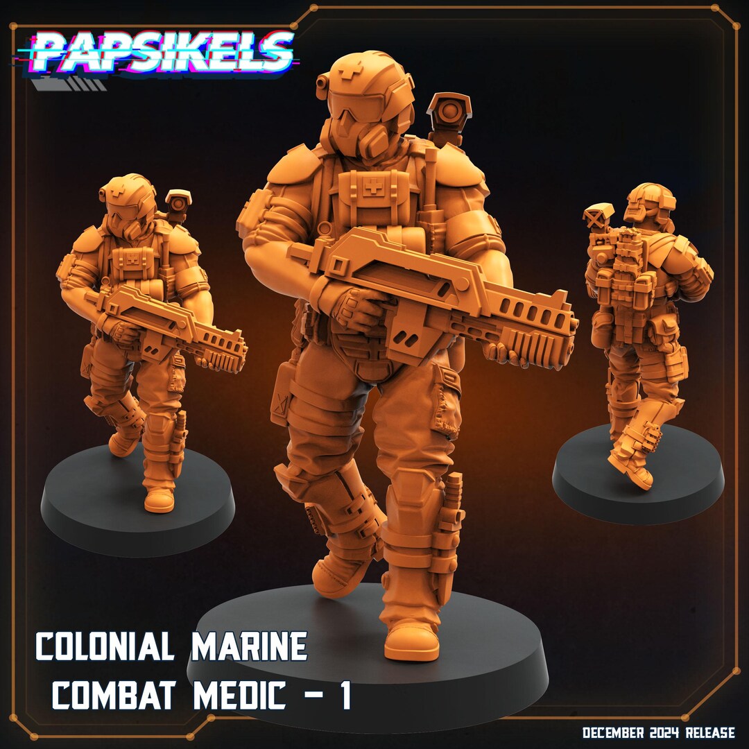Colonial Marine Combat Medic 32mm Scale on 25mm Base by Papsikels Great ...