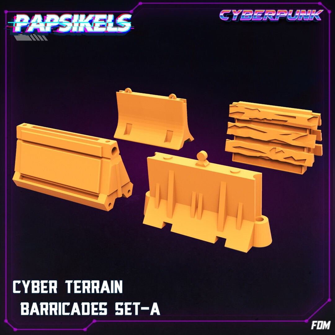 Cyber Terrain Barricades Set -A by Papsikels Great for Cyberpunk ...