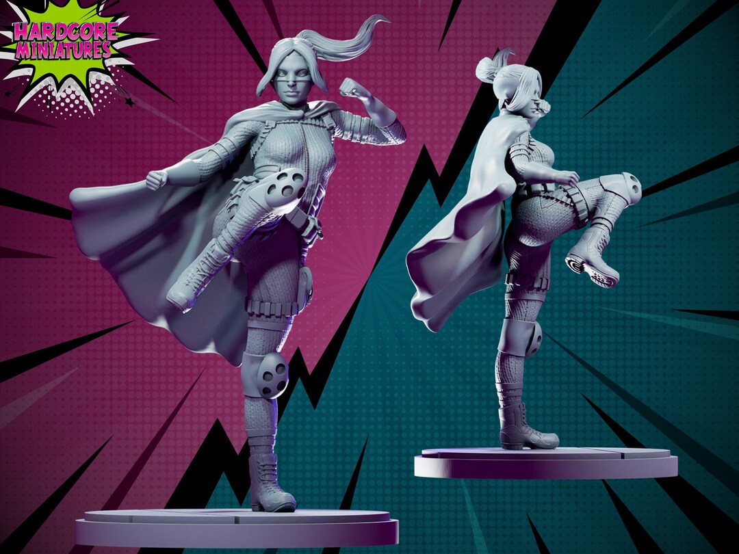 Punch Gal by Hardcore Miniatures Great for Display, Superhero Rpgs, and ...
