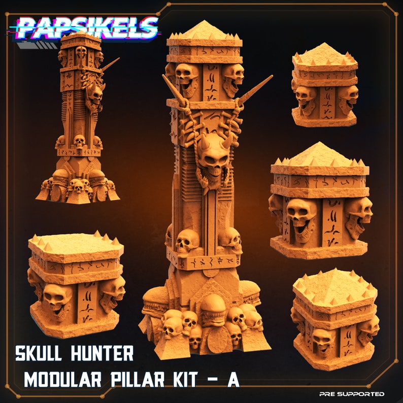 Skull Hunters Modular Pillar Kit - A by Papsikels Great for Cyberpunk ...