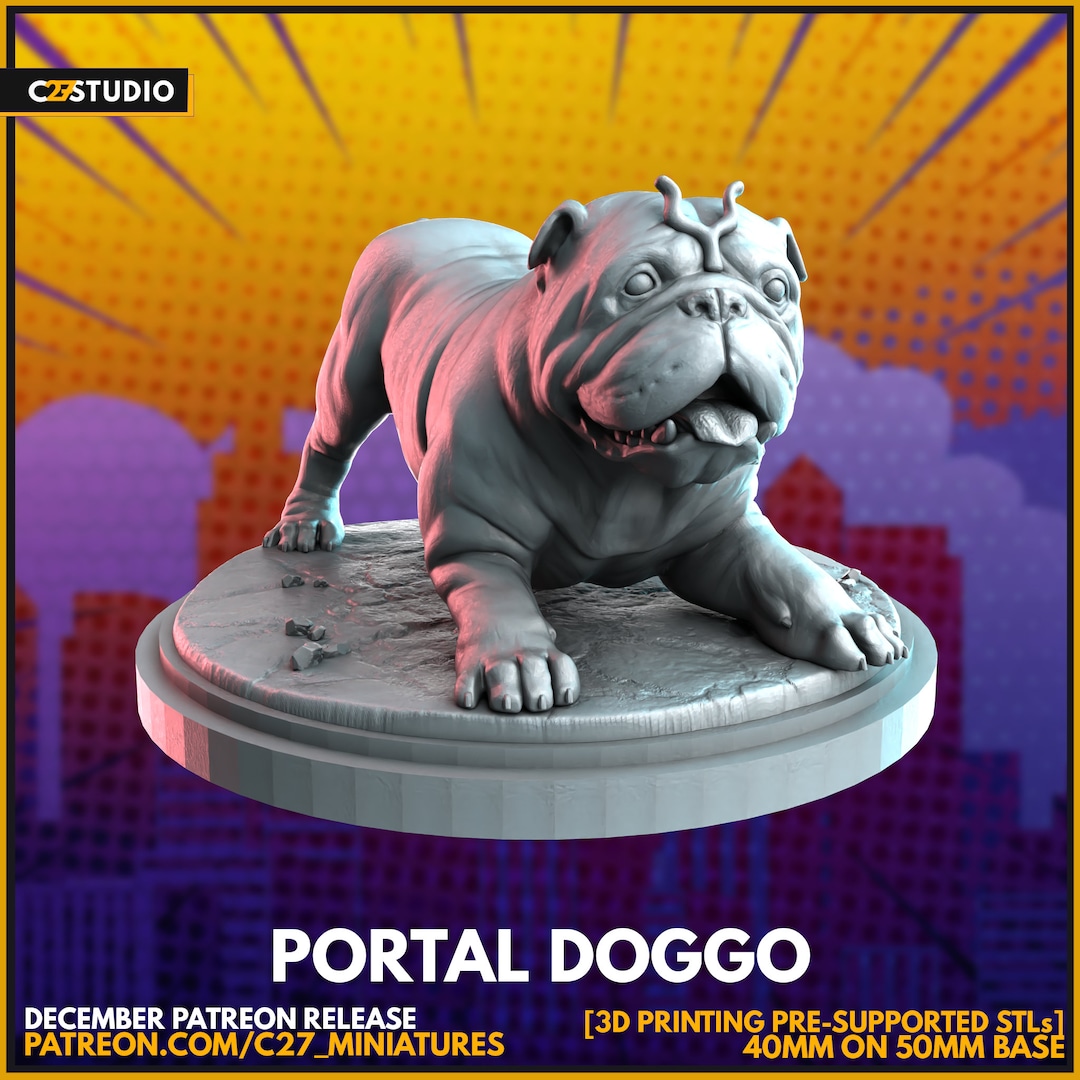 Portal Doggo 40mm Scale on 50mm Base by C27 Miniatures Great for Crisis ...