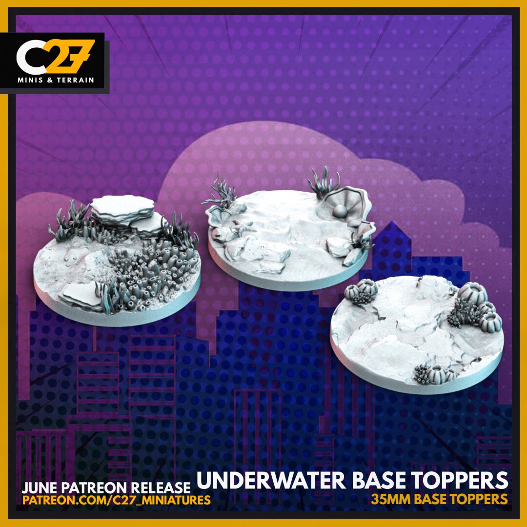 Underwater Base Toppers Set of 3 by C27 Miniatures Great for Crisis ...