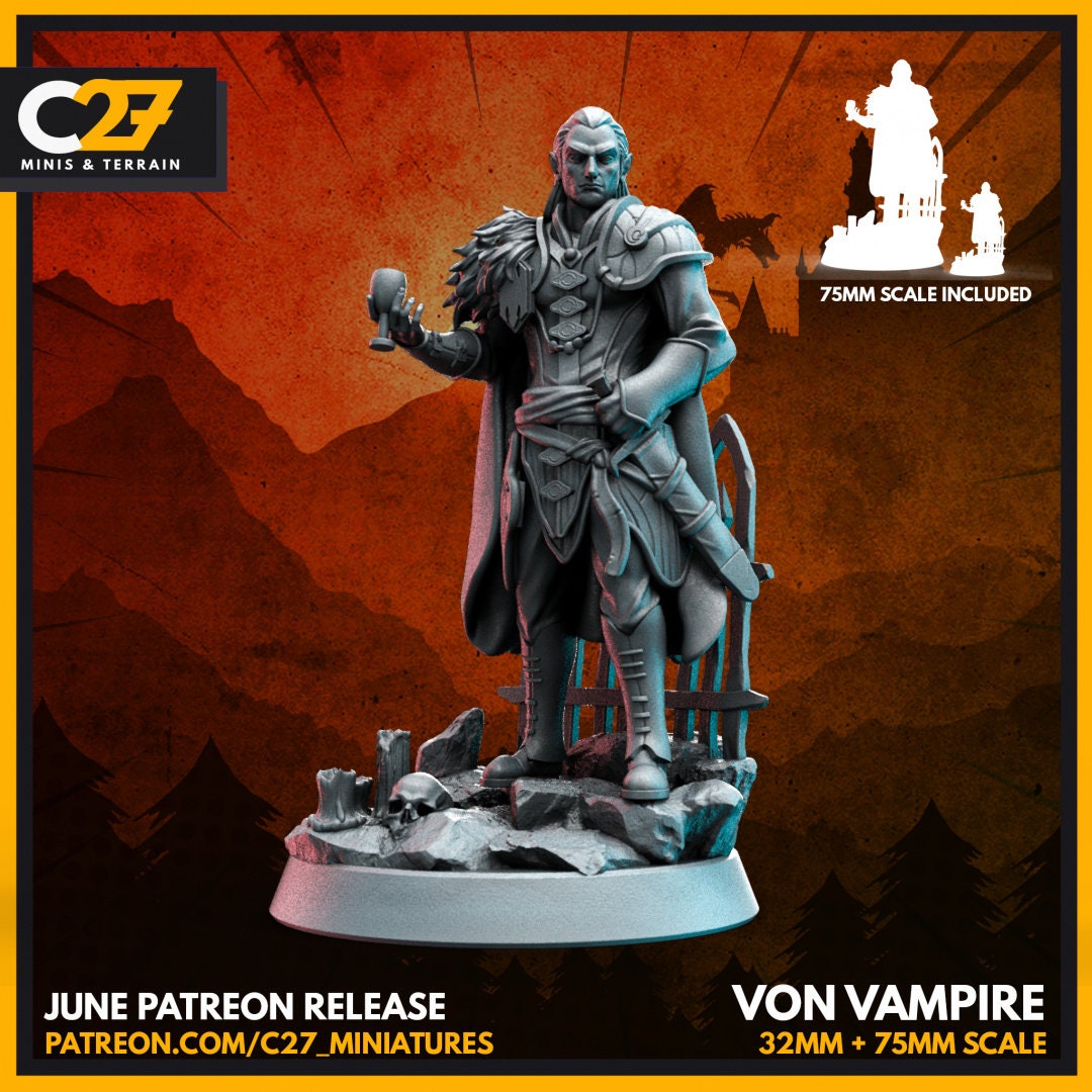 Von Vampire by C27 Miniatures Great for Crisis Protocol, Superhero Rpgs ...