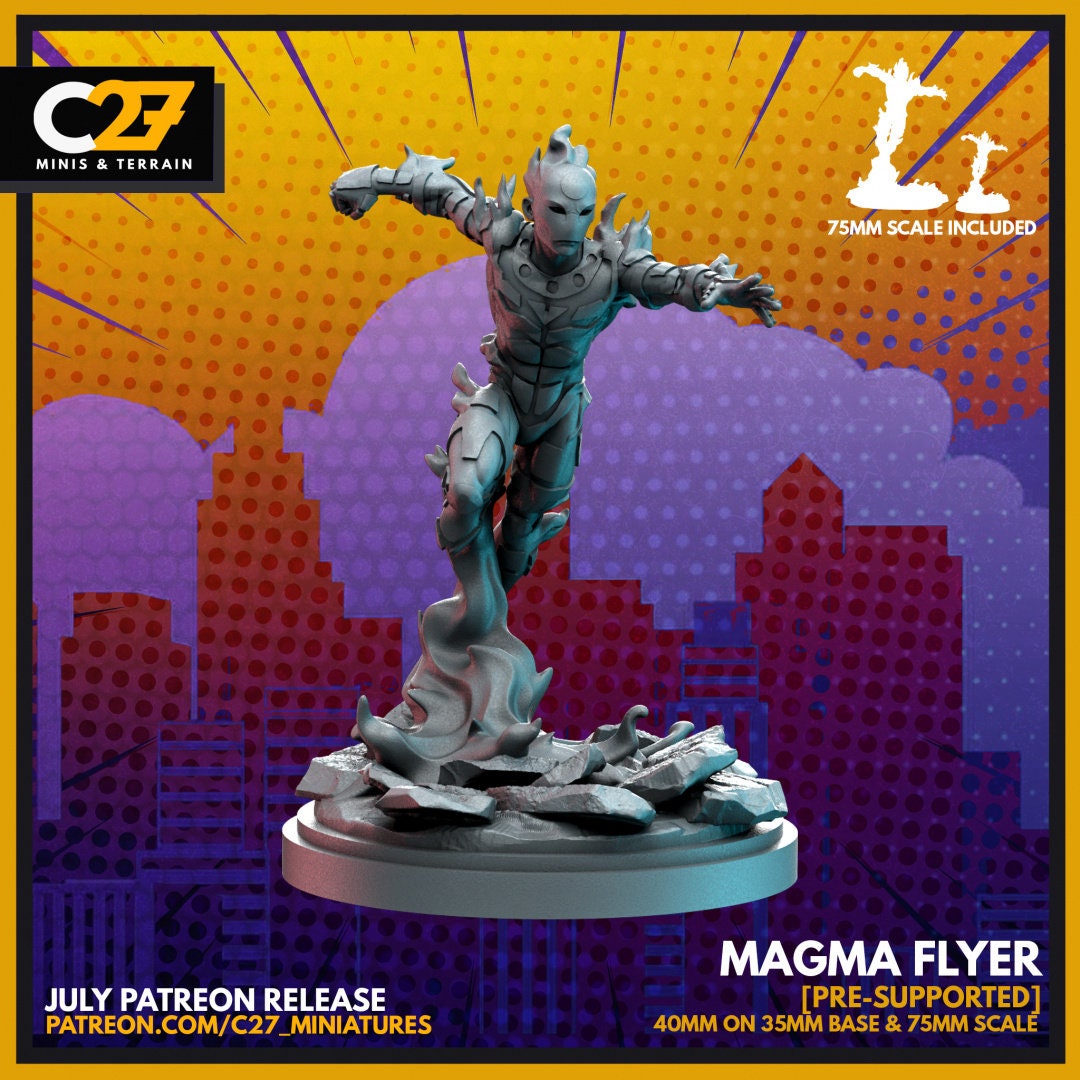 Magma Flyer by C27 Miniatures Great for Crisis Protocol, Superhero Rpgs ...