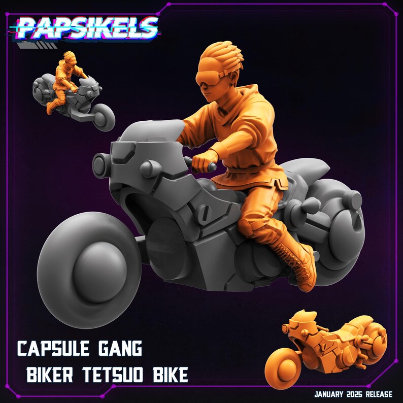 Capsule Bike Gang Members 32mm Scale by Papsikels Great for Cyberpunk ...