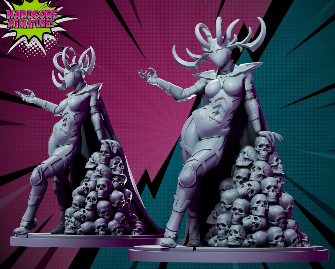 Lady Diablo 40mm Scale on 50mm Base by Hardcore Miniatures Great for Display, Superhero Rpgs ...