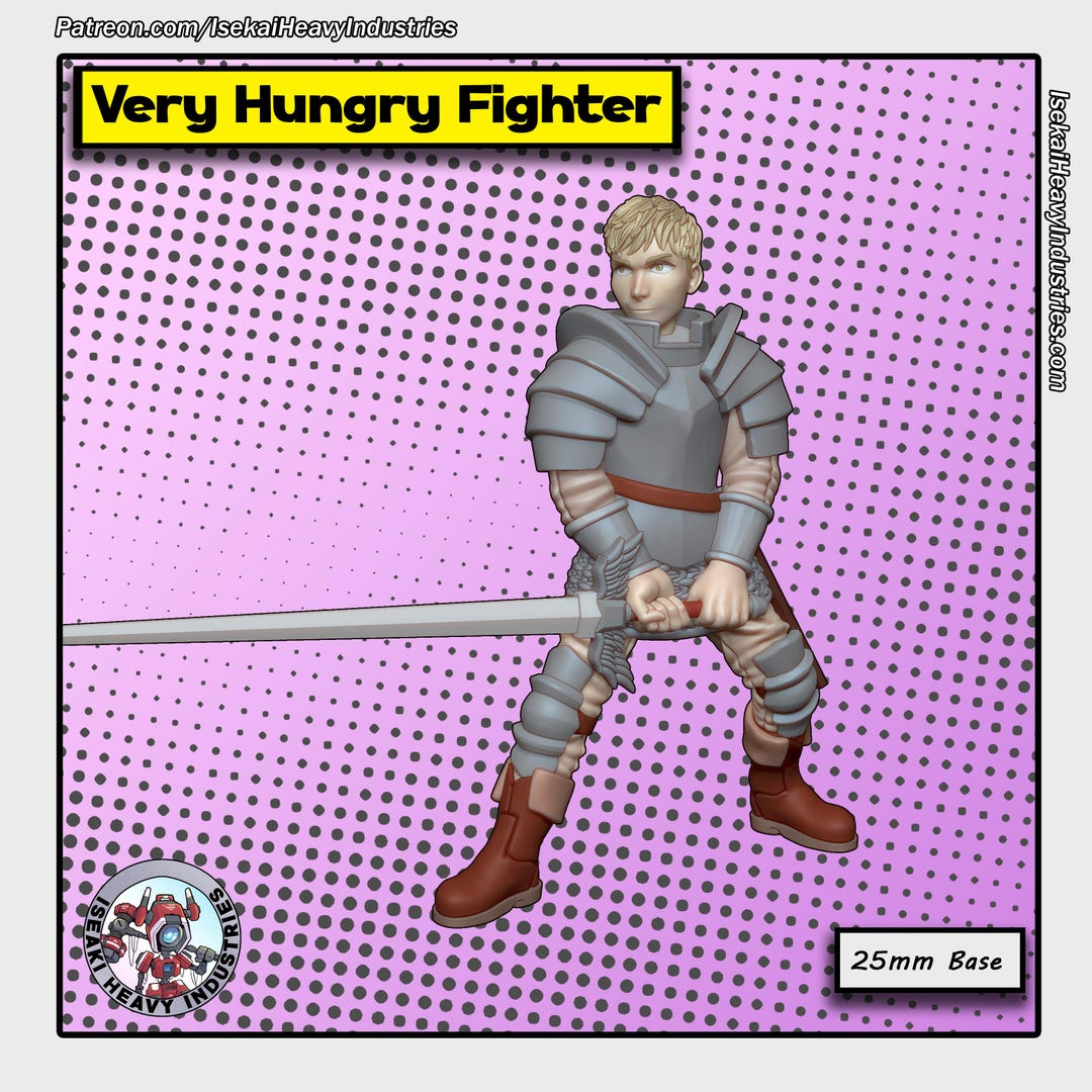 Very Hungry Fighter on 25mm Base by Isekai Heavy Industries Great for ...