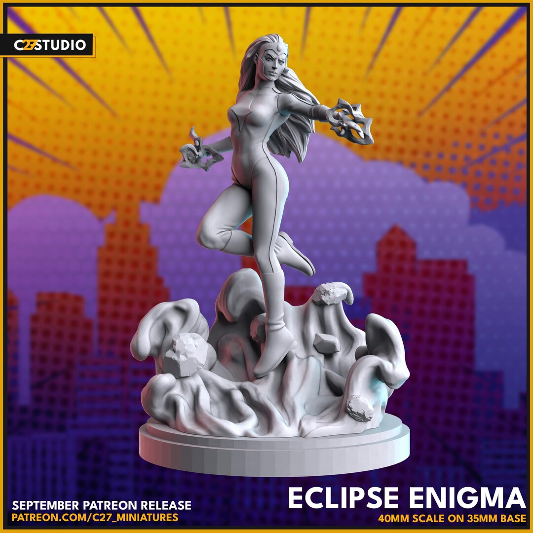 Eclipse Enigma 40mm on 35mm Base by C27 Miniatures Great for Crisis Protocol, Superhero Rpgs ...