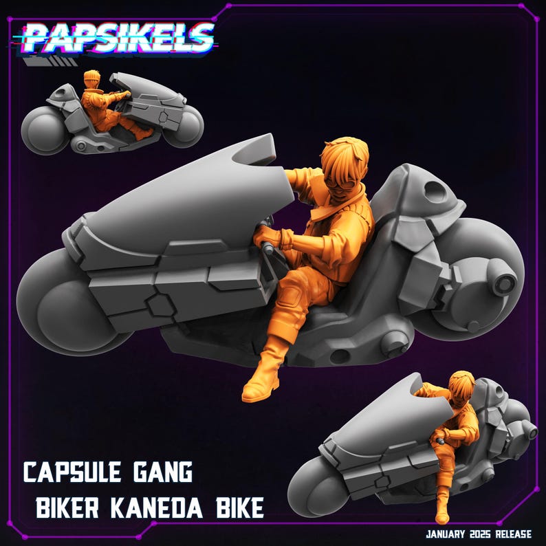 Capsule Bike Gang Members 32mm Scale by Papsikels Great for Cyberpunk ...