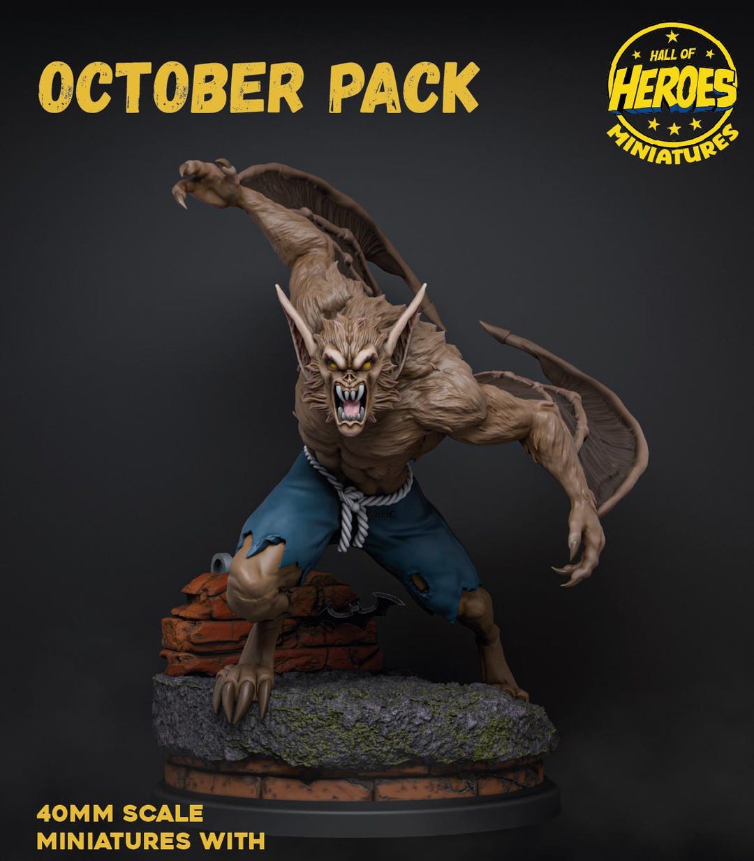 The Winged Terror 40mm Scale on 50mm Base by Hall of Heroes, Great for ...