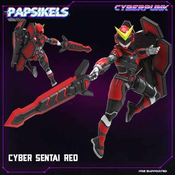 Cyber Sentai Red by Papsikels Great for Cyberpunkshadowrun | Etsy