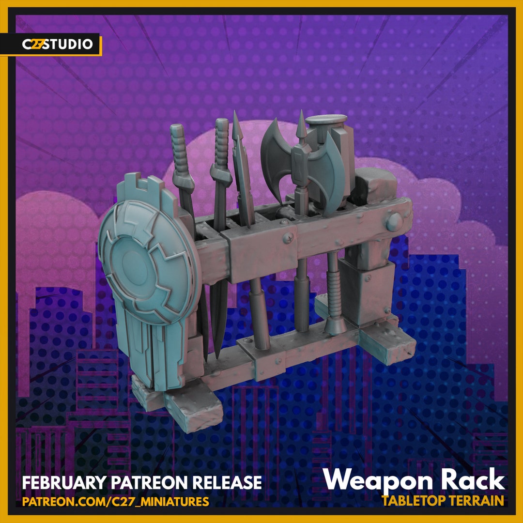 Weapon Rack by C27 Miniatures Great for Crisis Protocol, Superhero Rpgs ...