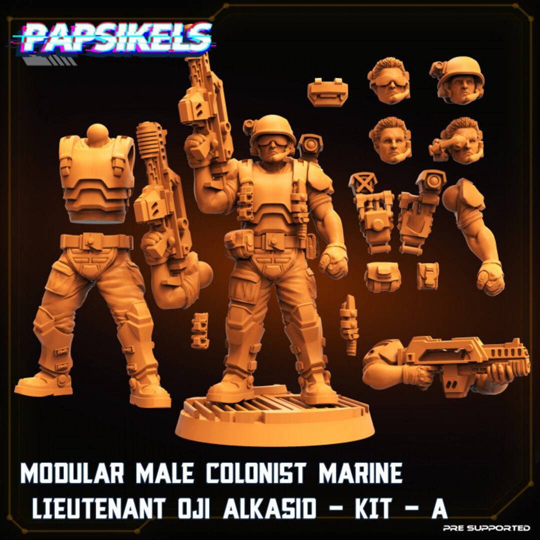 Modular Male Colonist Marine Lieutenant Oji Alkasid Kit A by Papsikels ...