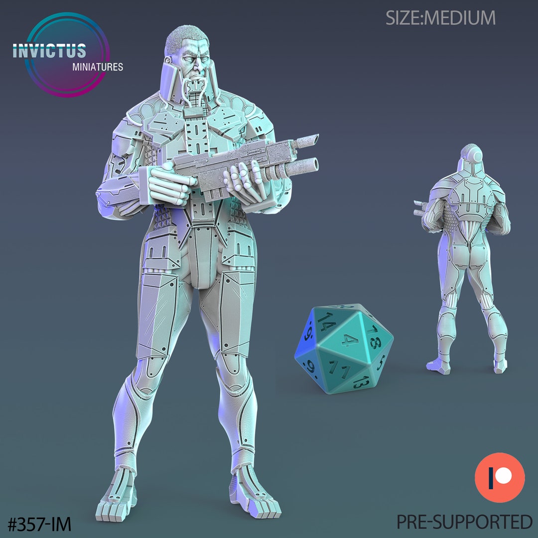 Body Guard Cyborg - Cyberpunk City by Invictus Miniatures Great for ...