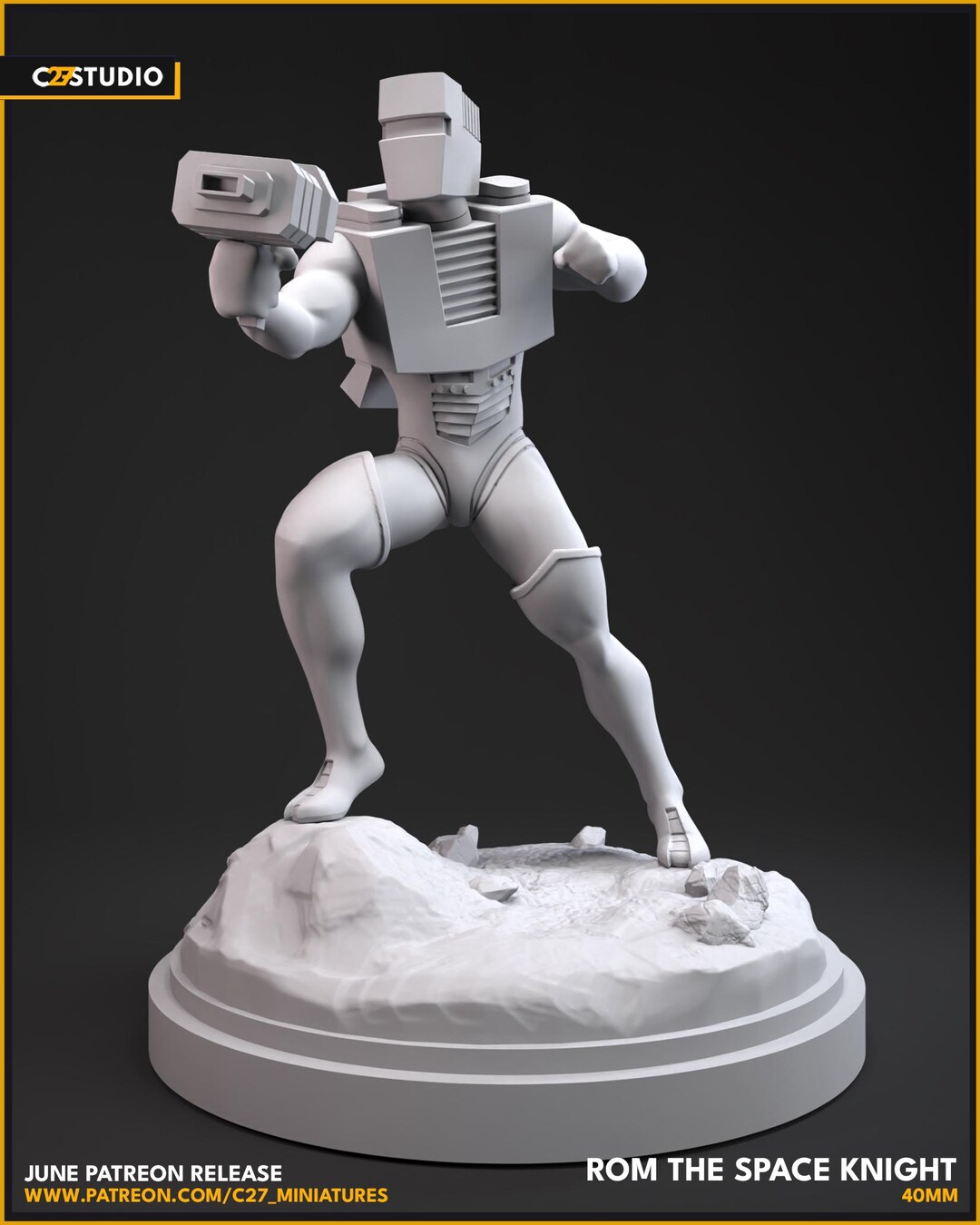 Knight of Space 40mm on 35mm Base by C27 Miniatures Great for Crisis ...