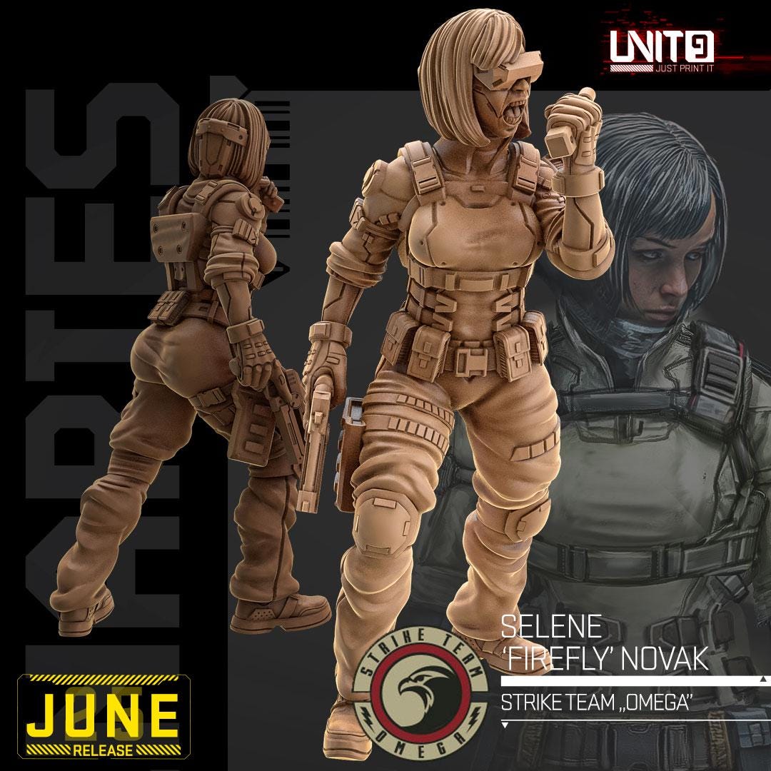 Selene "firefly" Novak - Strike Team "omega" From Unit 9 Great for Cyberpunk, Human Interface ...