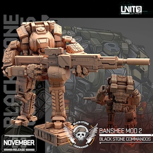 Banshee Black Stone Commandos From Unit 9 Great for Cyberpunk, Human ...